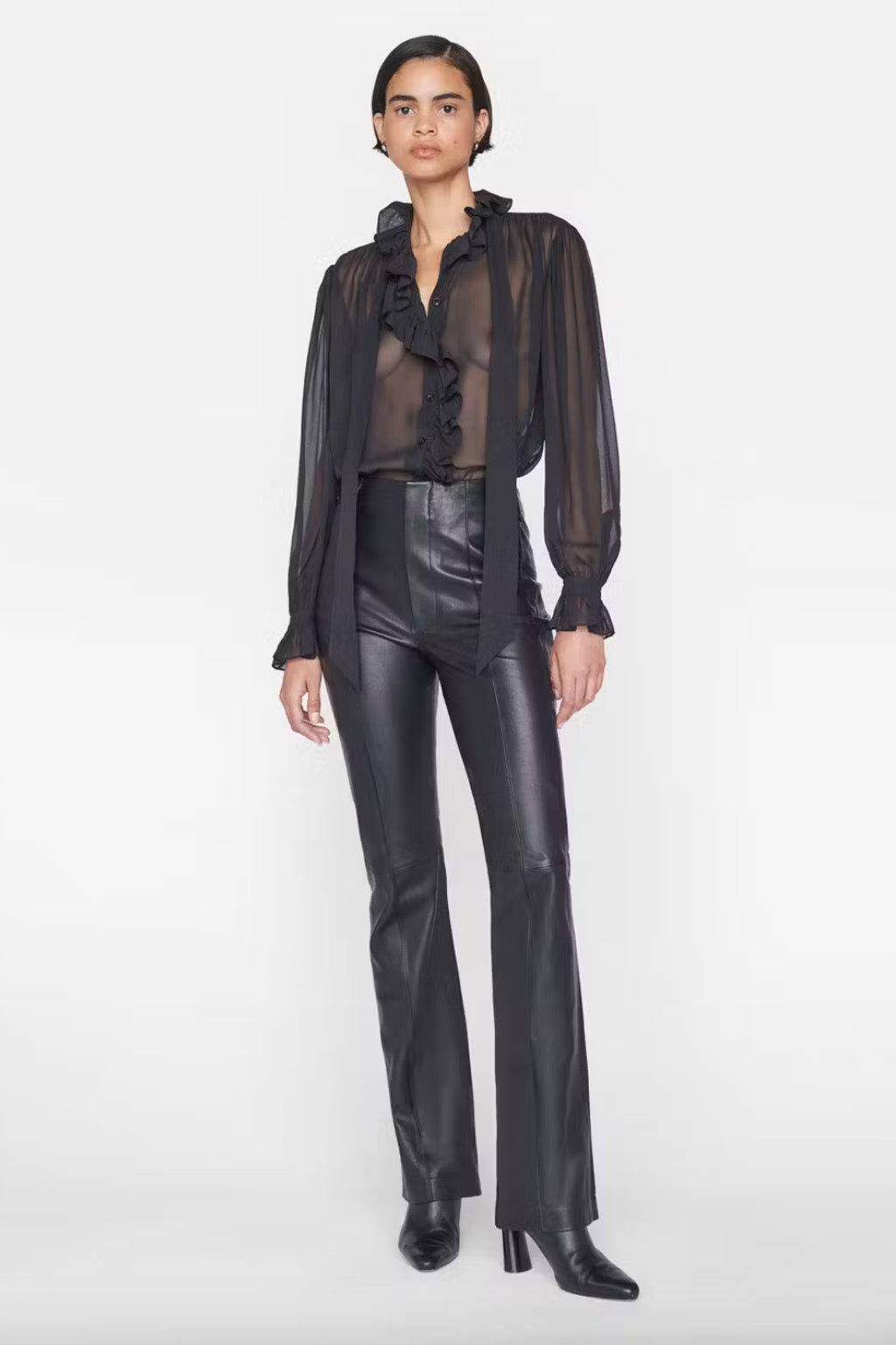 Frame - Ruffle Front Button Up Shirt – Wardrobe Apparel